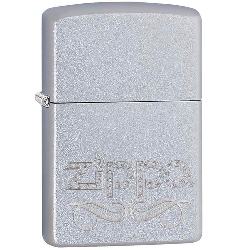 ENCENDEDOR ZIPPO SCROLL CROMADO SATINADO – Noble House de Mexico